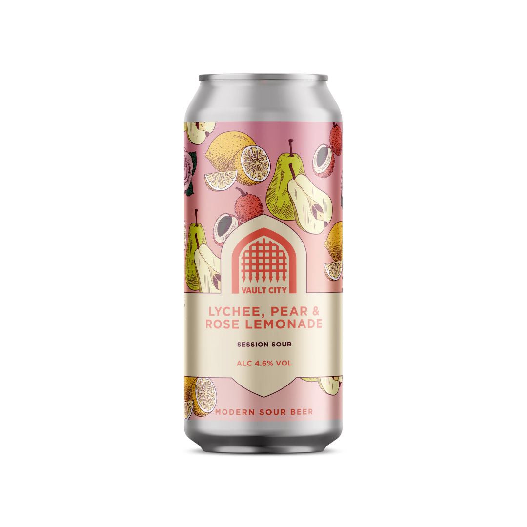 Vault City Lychee Pear & Rose Lemonade Sour 4.6% 440ml – High Peak Wine ...